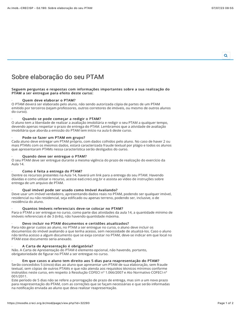 Av - Imob.-CRECISP - Ed.190: Sobre Elaboração Do Seu PTAM | PDF
