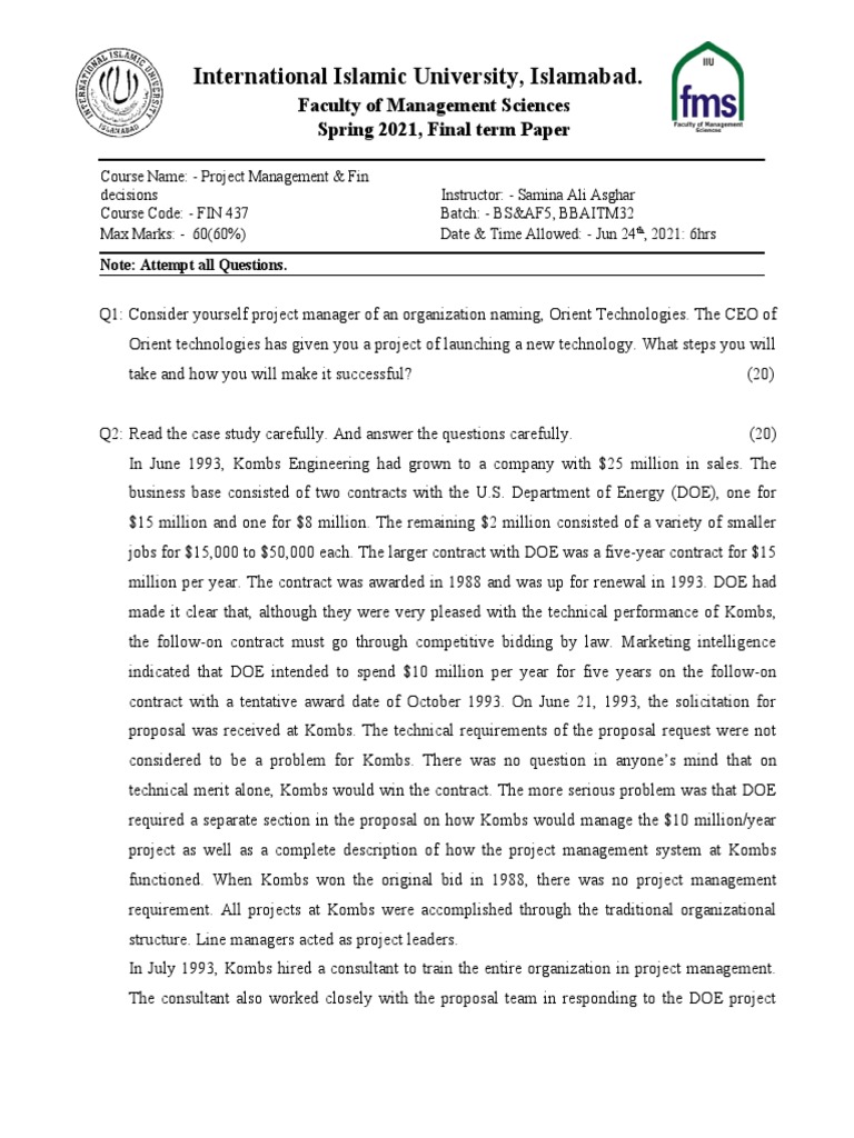 DBMS Question Paper | PDF | Project Management | Economies