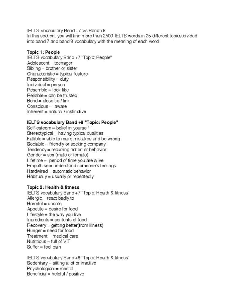 IELTS Vocab by Topic | PDF | Waste | Sustainability