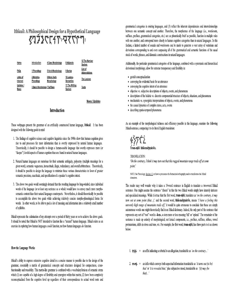 A Grammar of The Ithkuil Language | PDF | Morphology (Linguistics ...