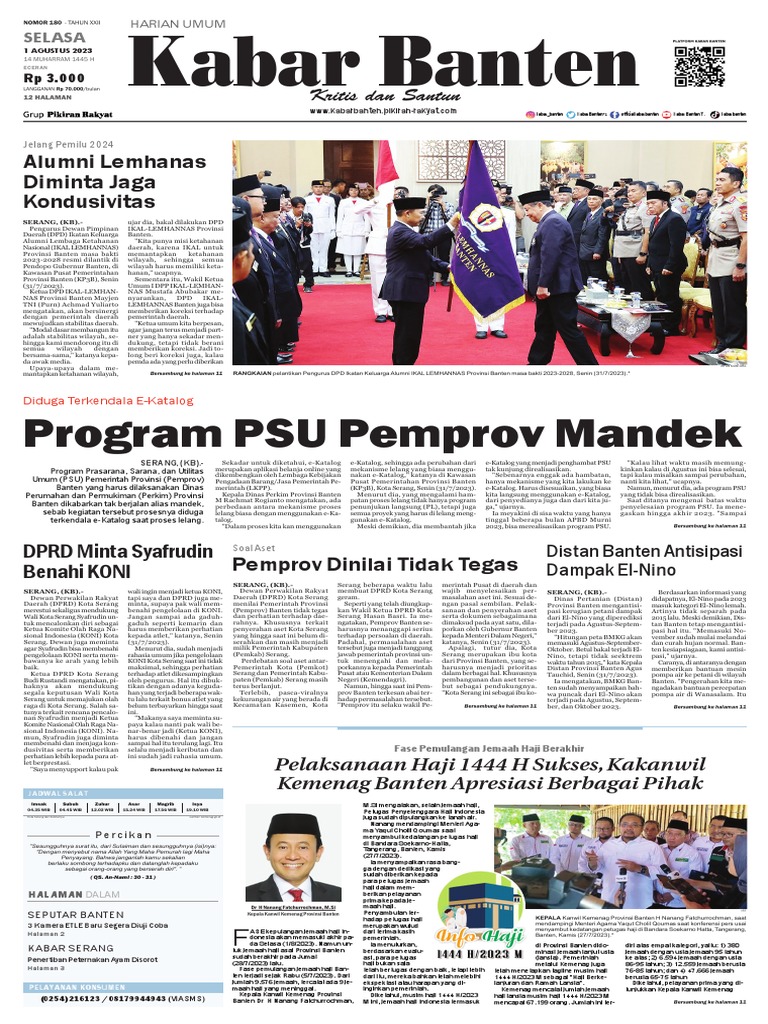 Pelantikan DPD IKAL LEMHANNAS Banten | PDF