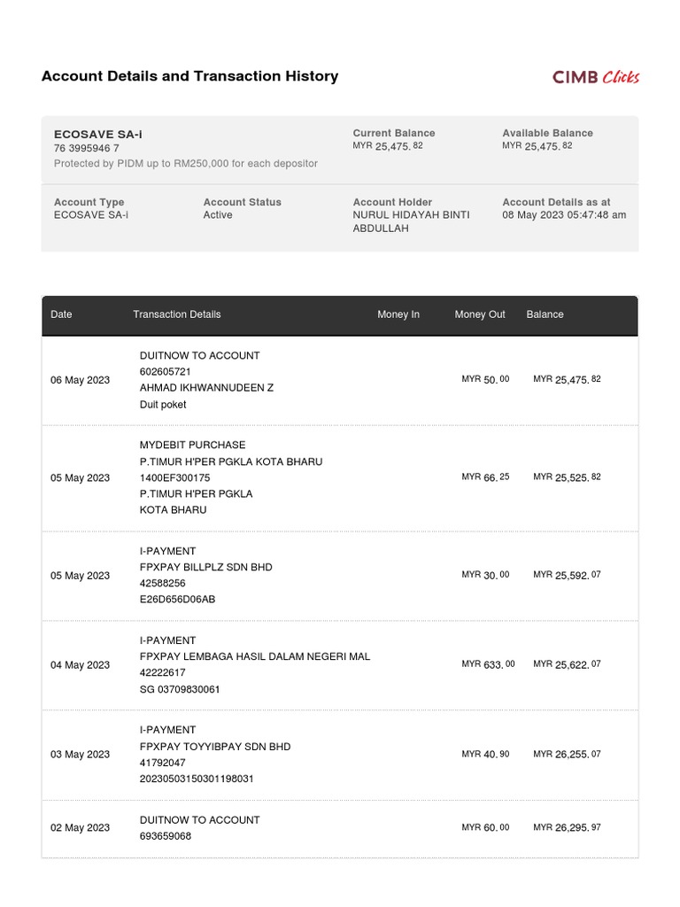 Penyata Ac Cimb | PDF | Business | Service Industries