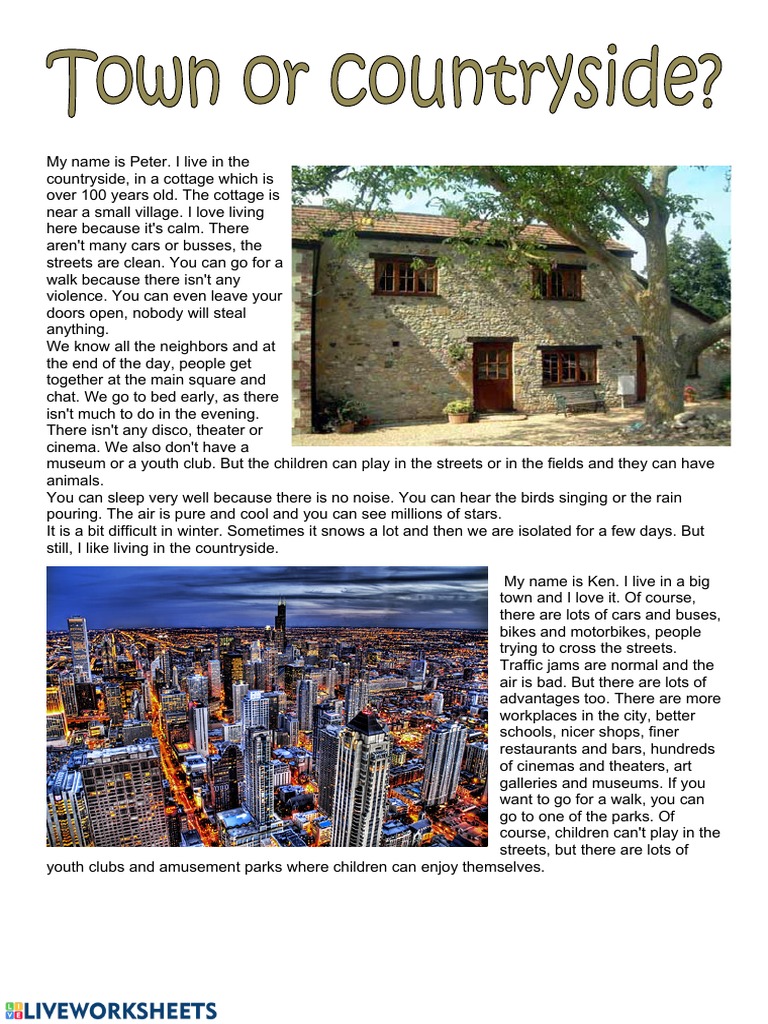 Reading Comprehension Country - City | PDF