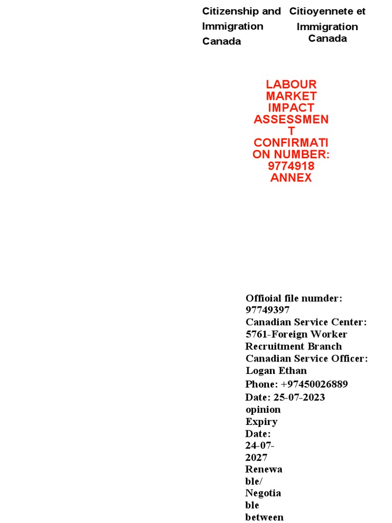 LMIA | PDF | Business | Finance & Money Management