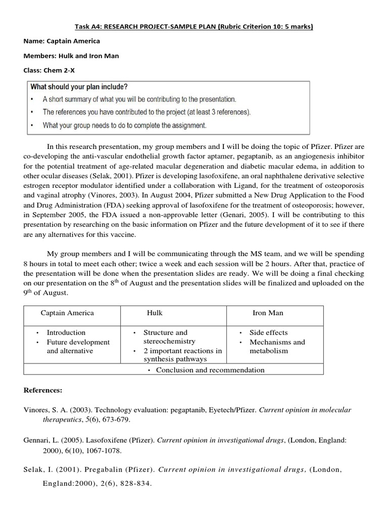 Reserach Project (Sample Plan) | PDF