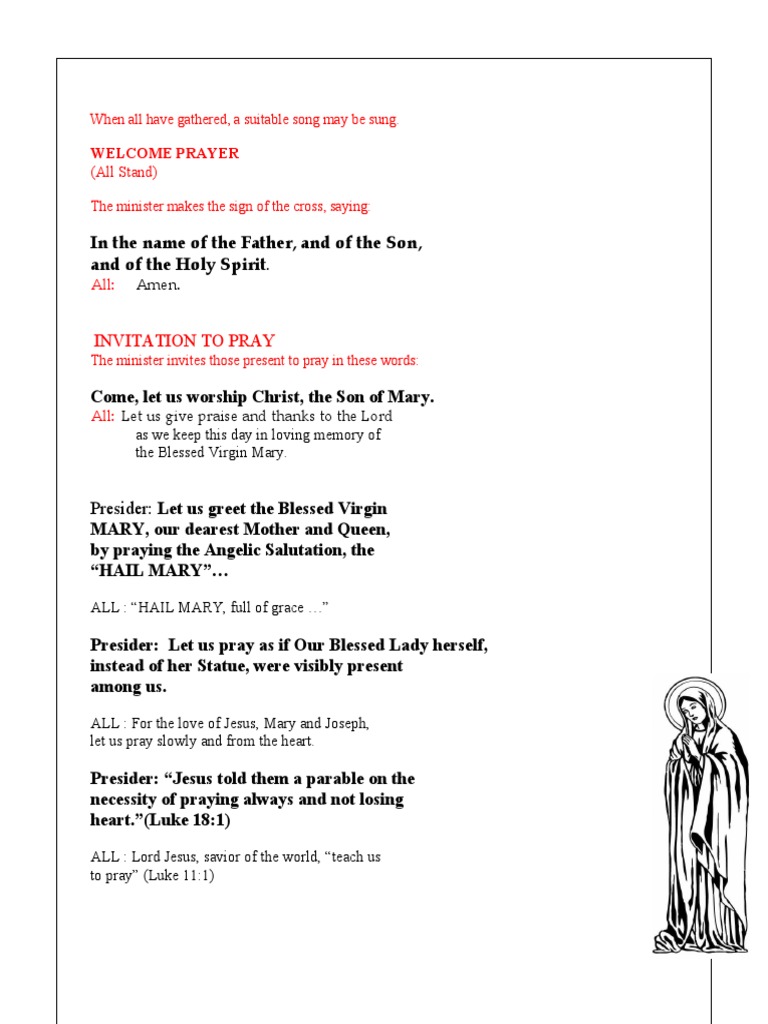 Welcome-Rite BVM | PDF | Mary, Mother Of Jesus | Prayer