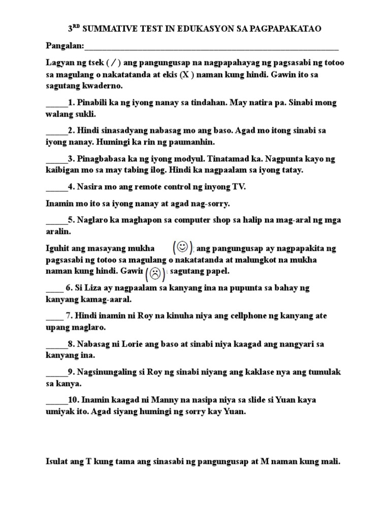 3RD SUMMATIVE TEST Q2 | PDF