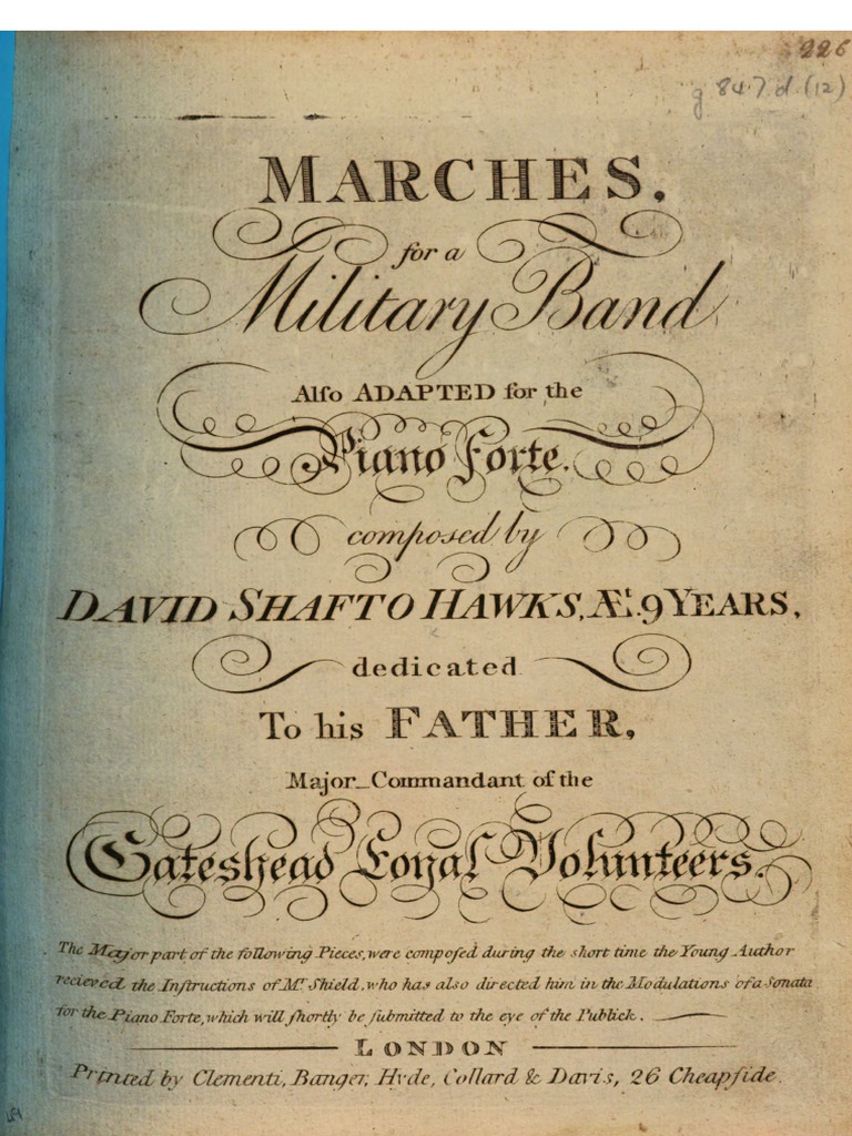 David Shafto Hawks g.847.d.-12. - Marches - For A Military Band. Also ...