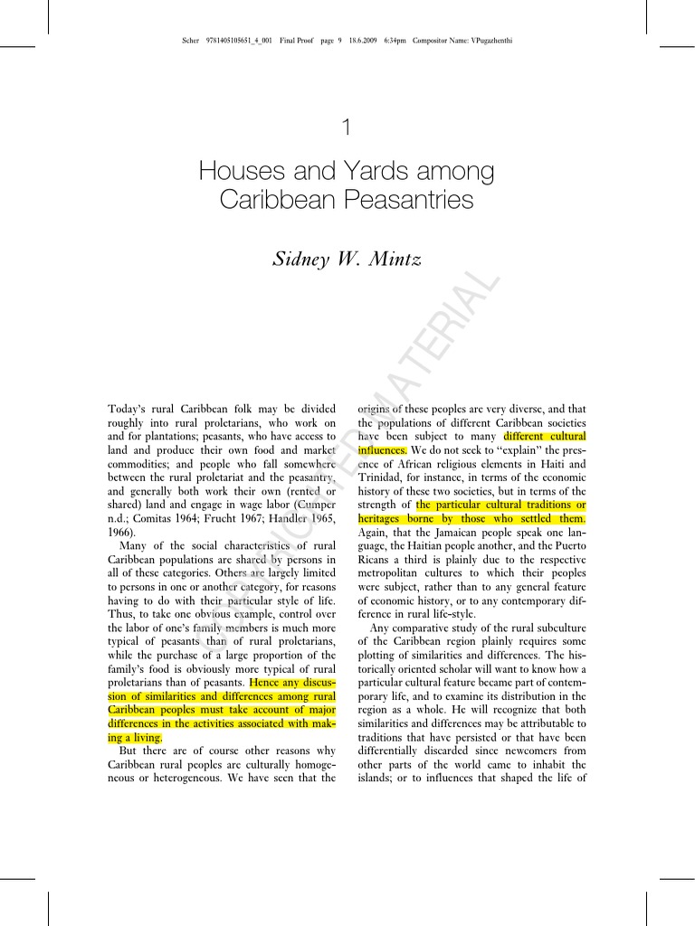 Mintz 1974 (Ed. 2010) | PDF | Caribbean | Agriculture