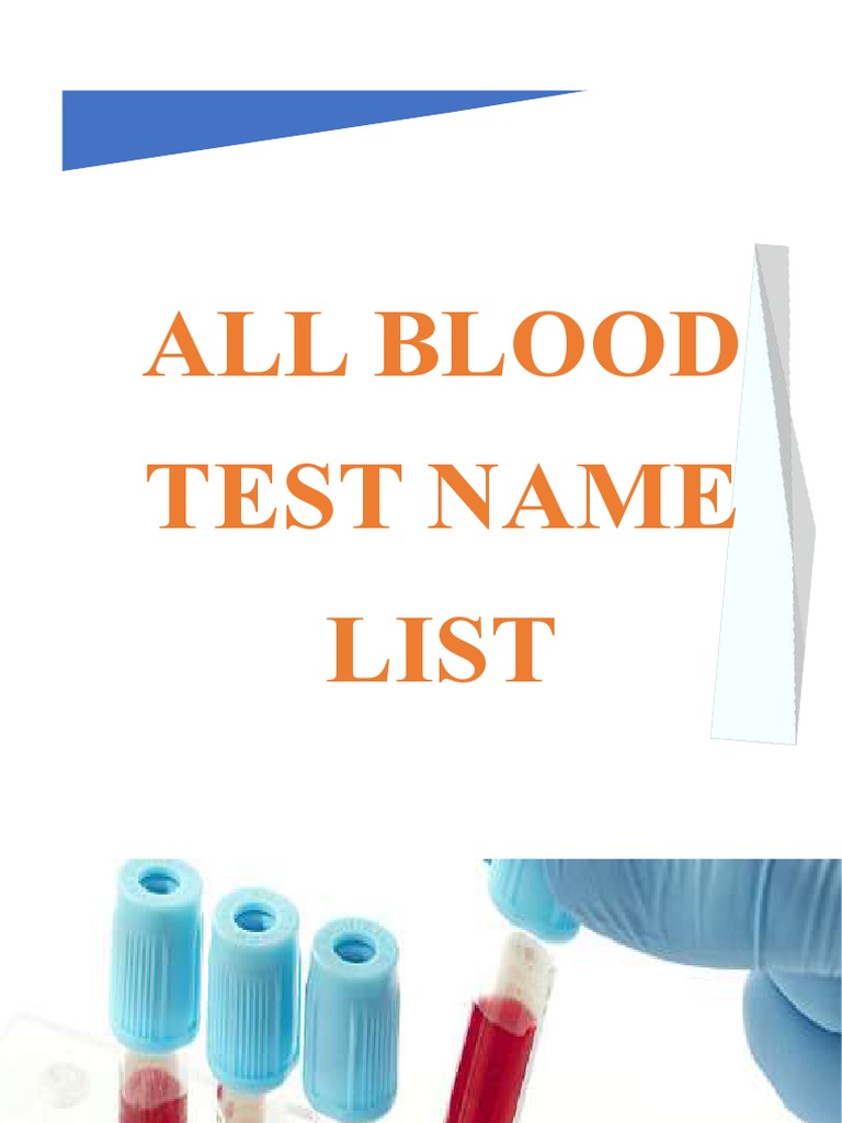 All Blood Test Name List PDF | PDF | Wellness