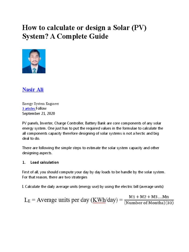 How To Calculate or Design A Solar | PDF | Power Inverter | Photovoltaics