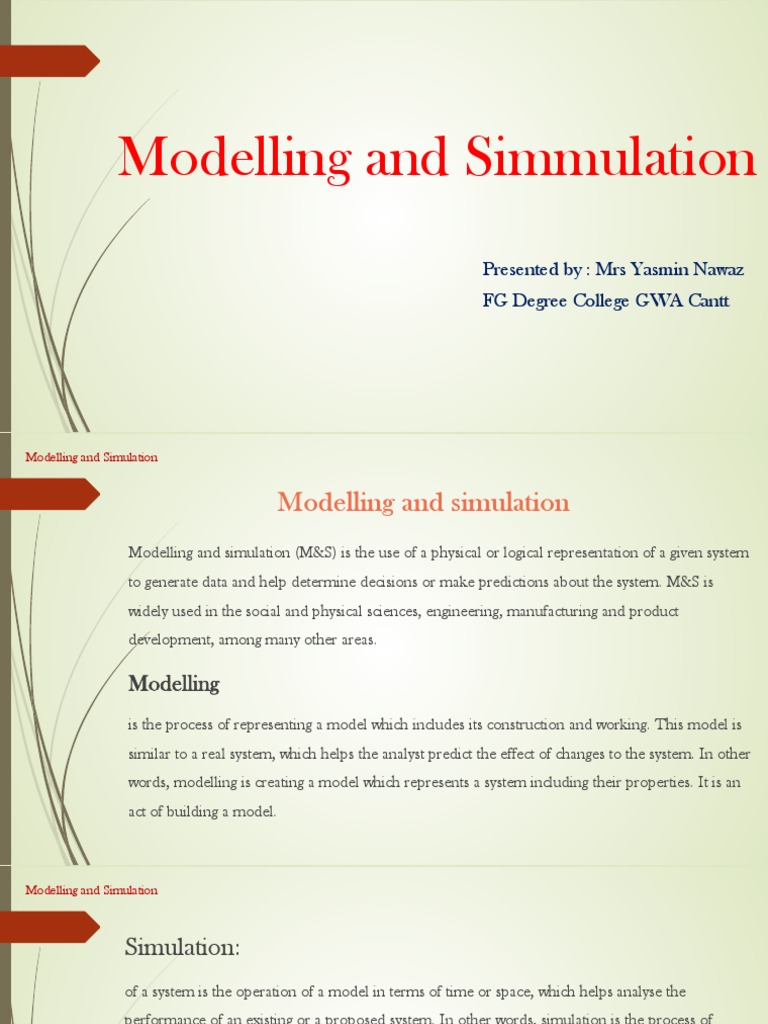 Modelling And Simmulation Pdf Simulation System