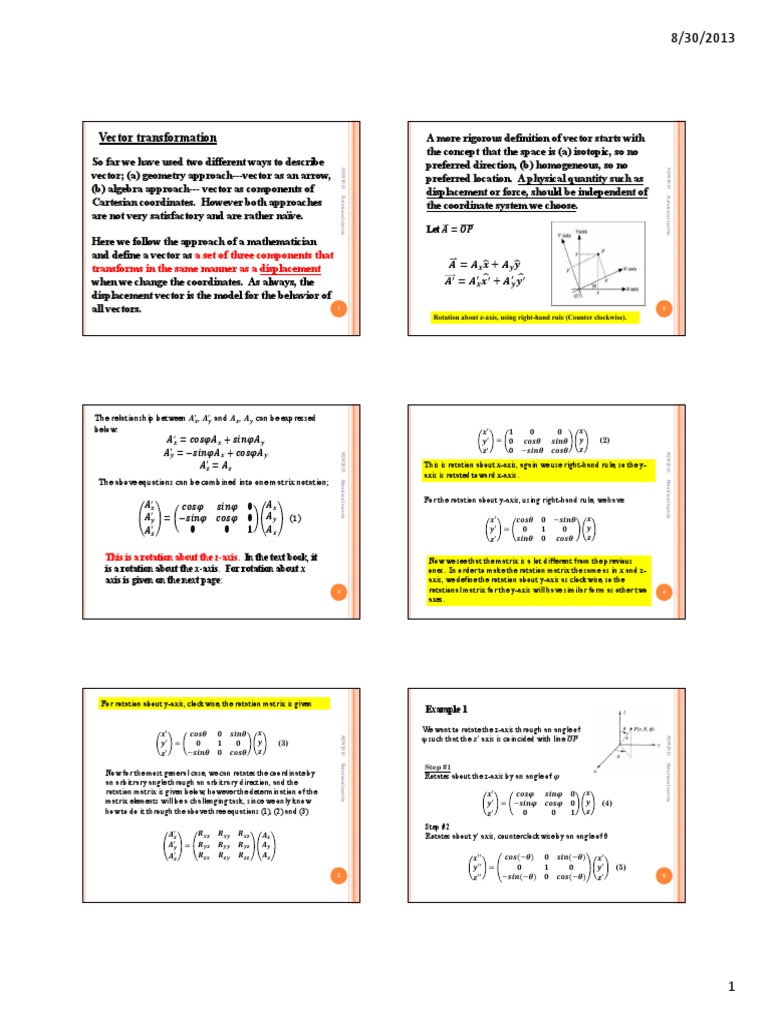 3323 Rt Pdf Cartesian Coordinate System Euclidean Vector