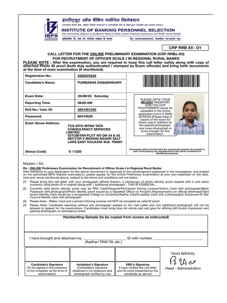 Common Recruitment Process For RRBs (CRP-RRBs-XII) For Recruitment of Group A | PDF | Identity ...