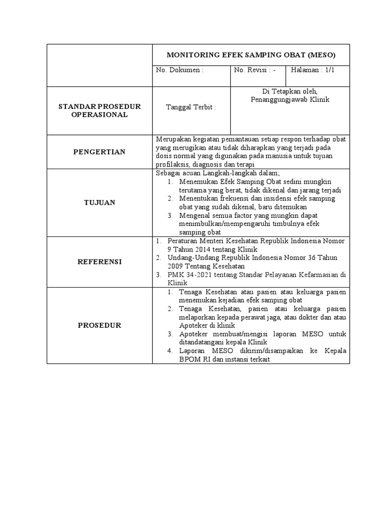 Contoh Sop Meso | PDF