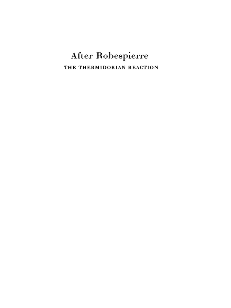 The Thermidorian Reaction | PDF | Maximilien Robespierre | French ...