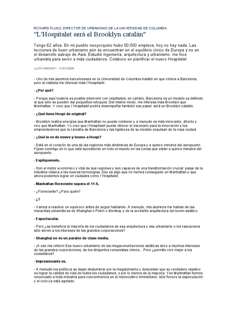 L'Hospitalet: Futuro Brooklyn Catalán | PDF | Barcelona