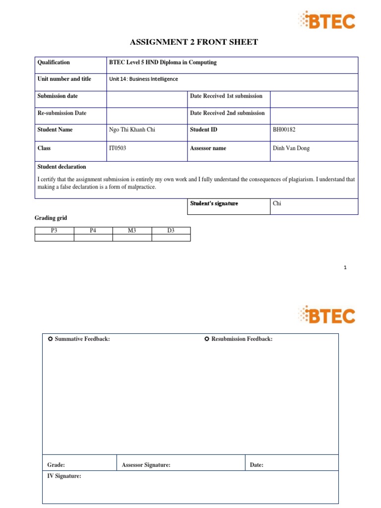 Asm2 Bi 2ST | PDF | Business Intelligence | Cloud Computing
