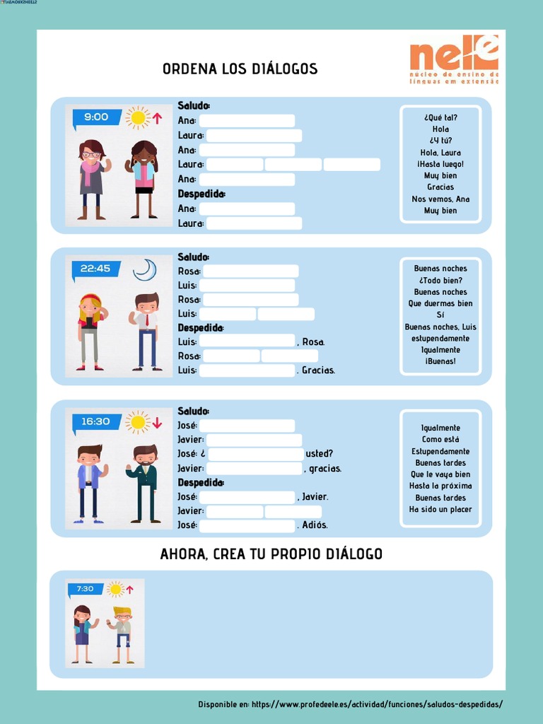 Saludos y Despedidas (Aula) | PDF