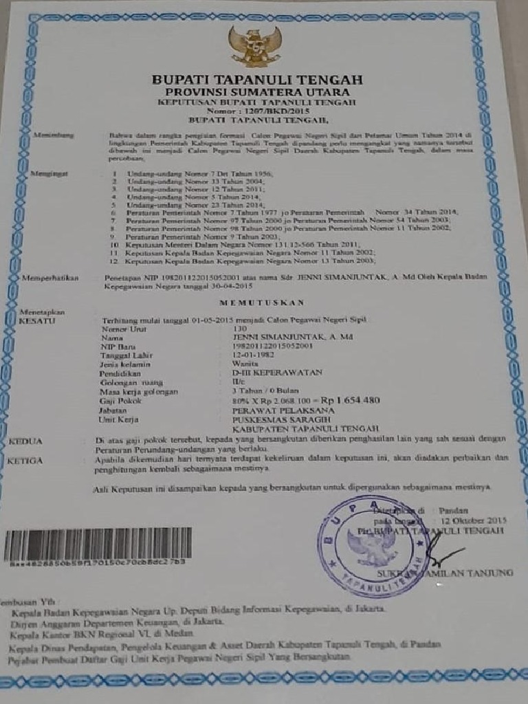 Jenni - SK CPNS | PDF