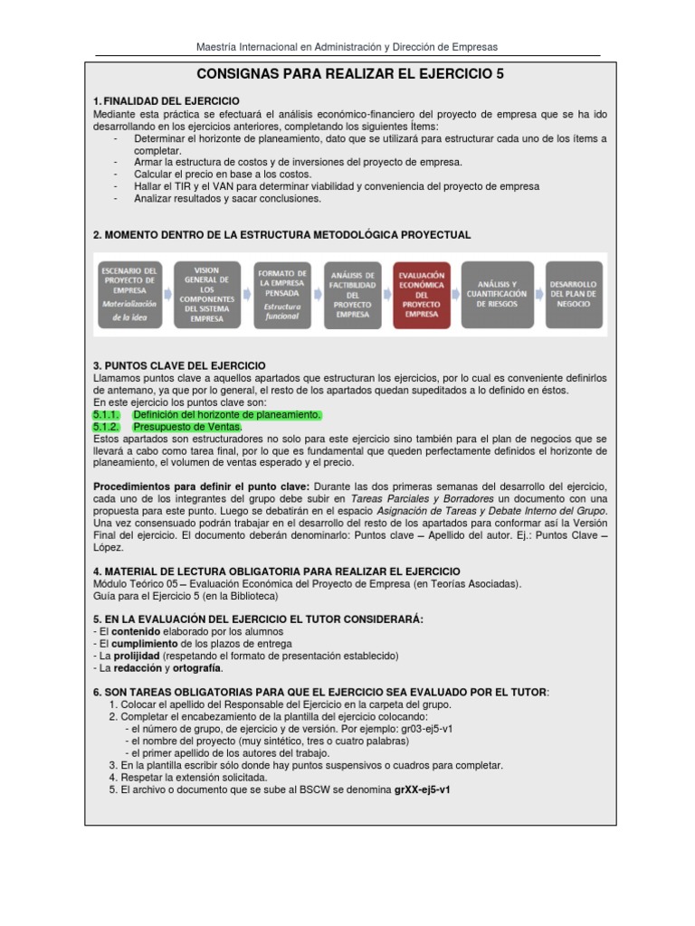 Guía Del Ejercicio 05 | PDF | Presupuesto | Planificación