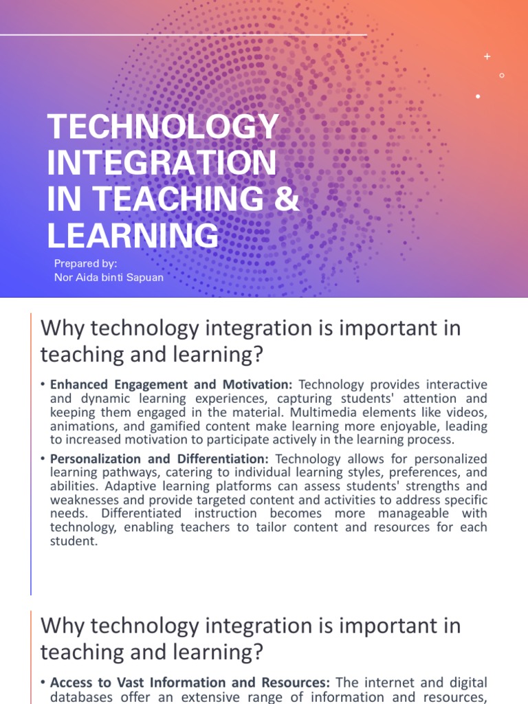 Technology Integration in Teaching & Learning | PDF | Learning | Multimedia
