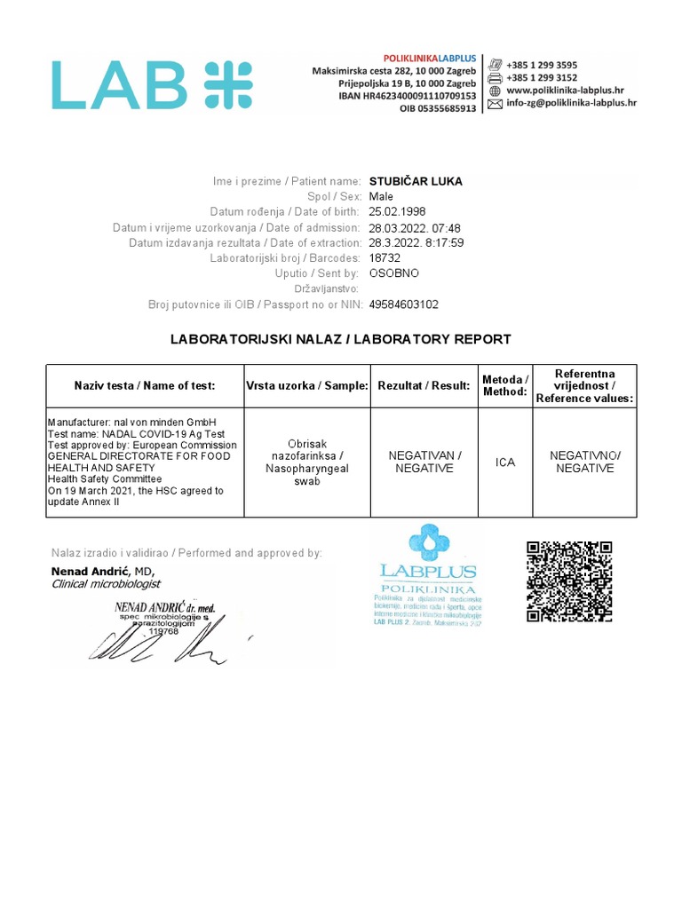 LabPlus - Nalaz Mikrobioloških Pretraga | PDF