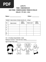 LKPD Menulis Menebalkan Huruf Kelas 1 Bahasa Indonesia | PDF