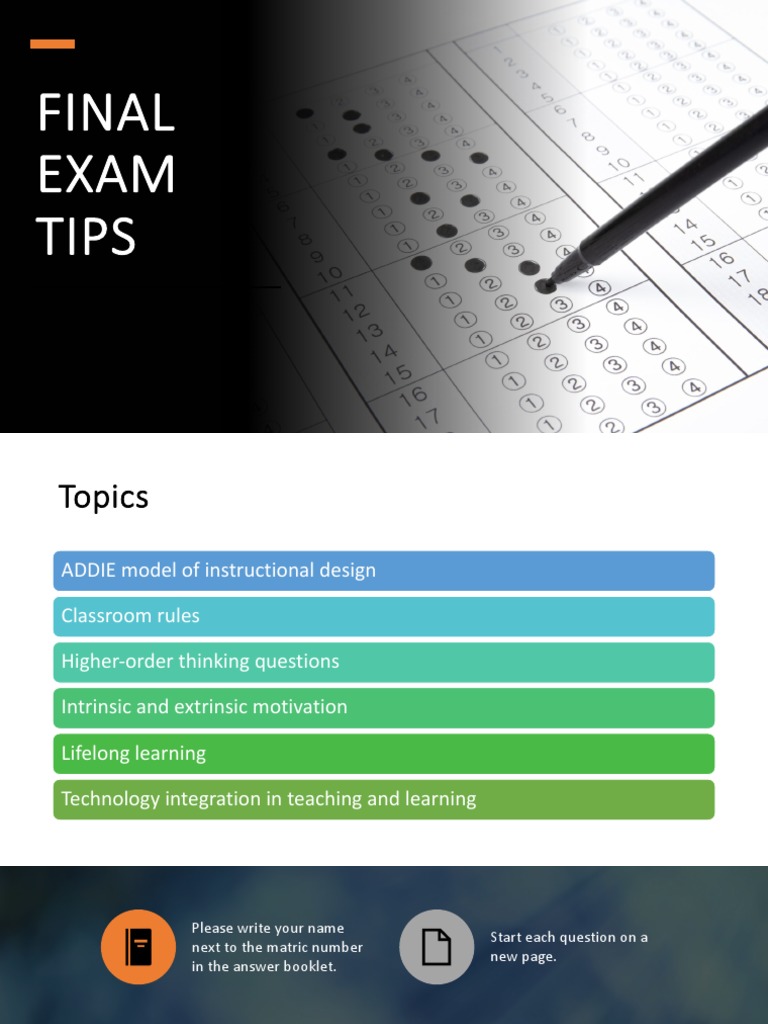 TTCM Final Exam Tips | PDF