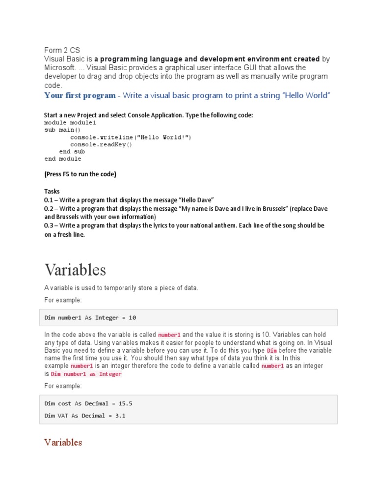 Your First Program | PDF | Computer Program | Programming