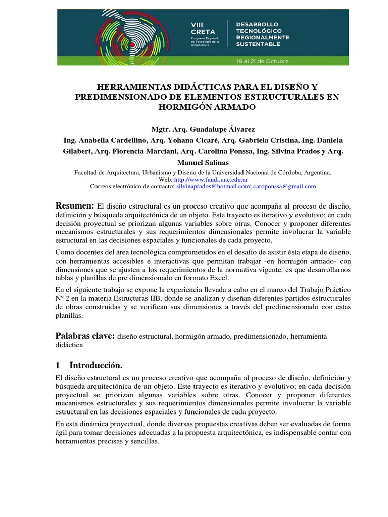 E3 - Alvarez - Herramientas Didacticas para El Dise o y Predimensionado ... E3 - Alvarez - Herramientas Didacticas para El Dise o y Predimensionado ...