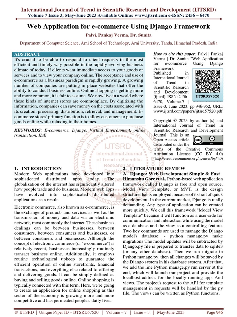 Web Application For e Commerce Using Django Framework | PDF | E ...