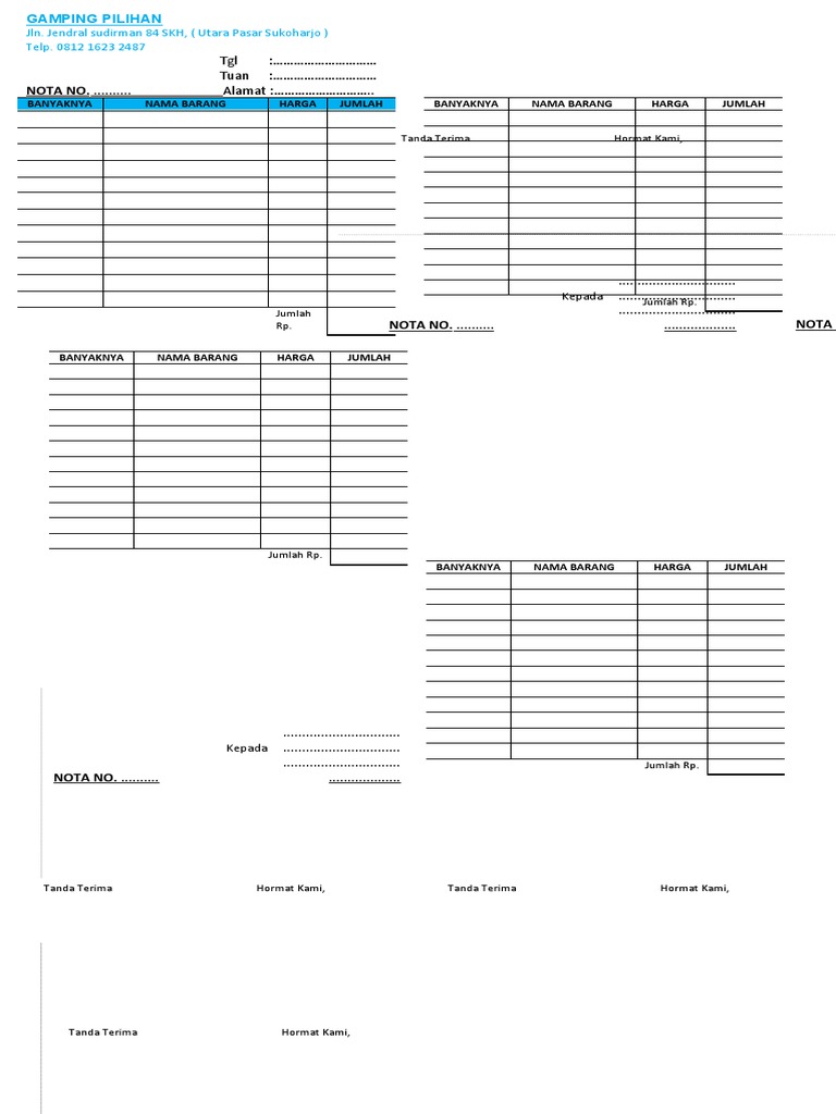 File Nota Kosong | PDF