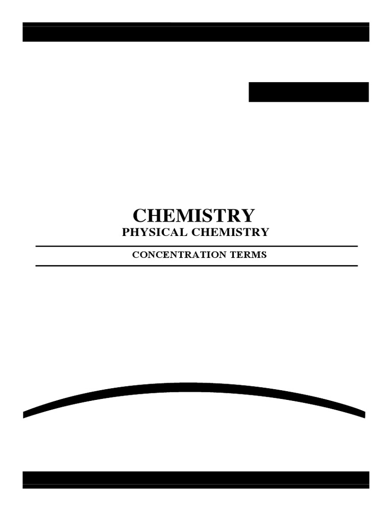 Concentration Terms | PDF | Mass Concentration (Chemistry) | Concentration