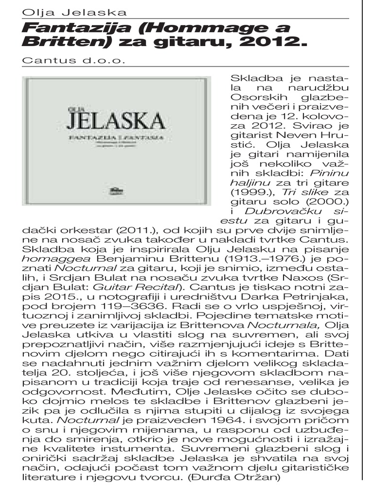 Jelaska Fantazija | PDF