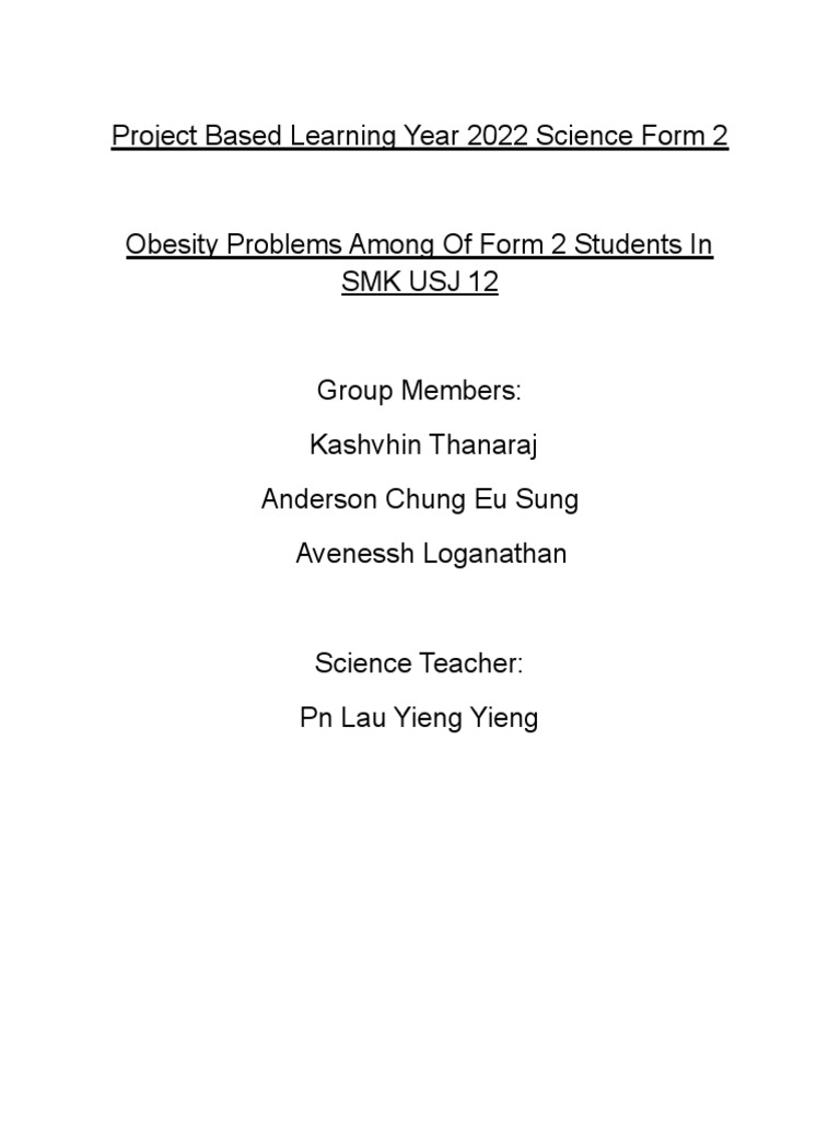 Science Project | PDF | Obesity | Nutrition