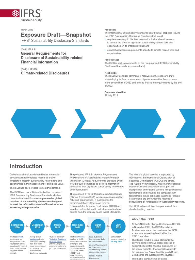 IFRS Exposure Draft - Snapshot, IFRS Sustainability Disclosure ... IFRS Exposure Draft - Snapshot, IFRS Sustainability Disclosure ...