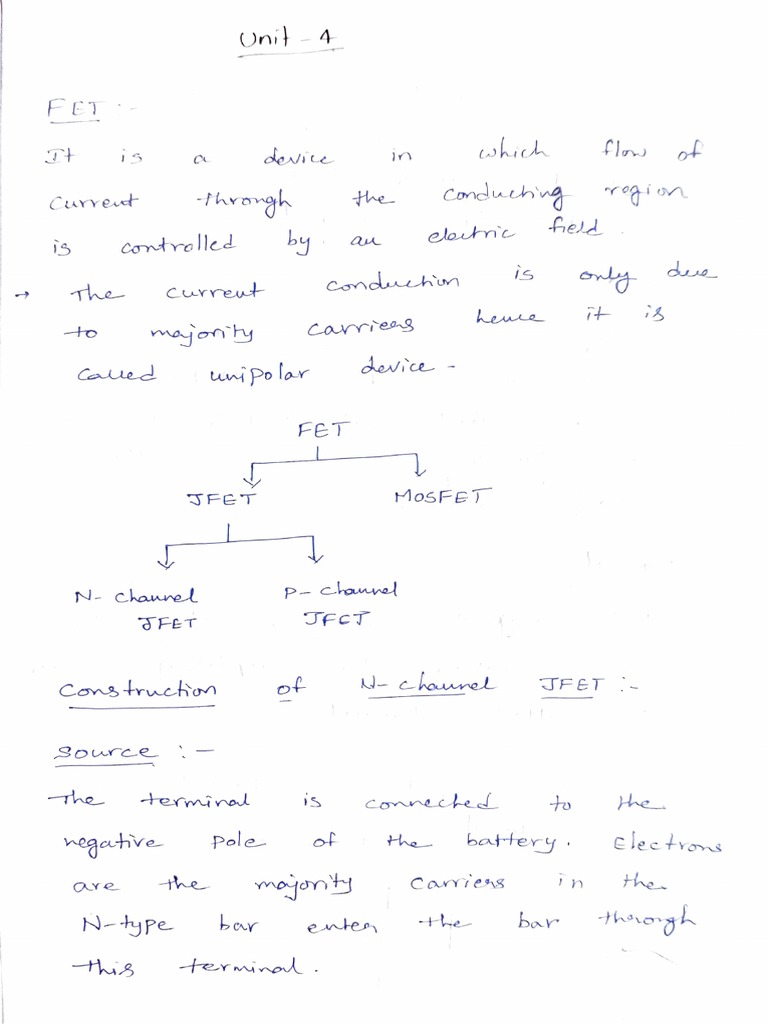B E (Unit-4) | PDF | Mosfet | Field Effect Transistor