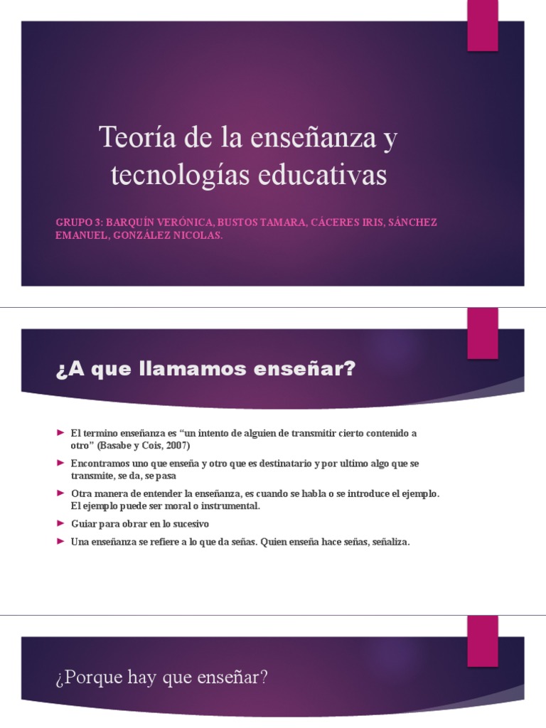 Teoria De La Enseñanza Final Pdf