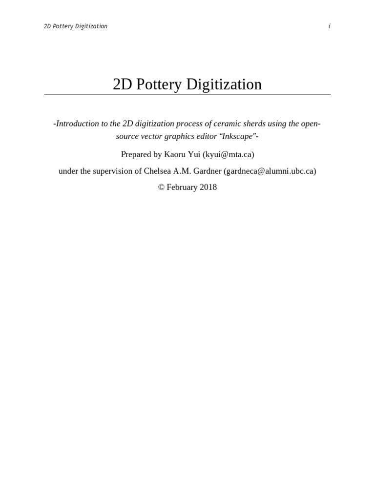 2D Pottery Digitization Introduction To | PDF | Home & Garden | Computers