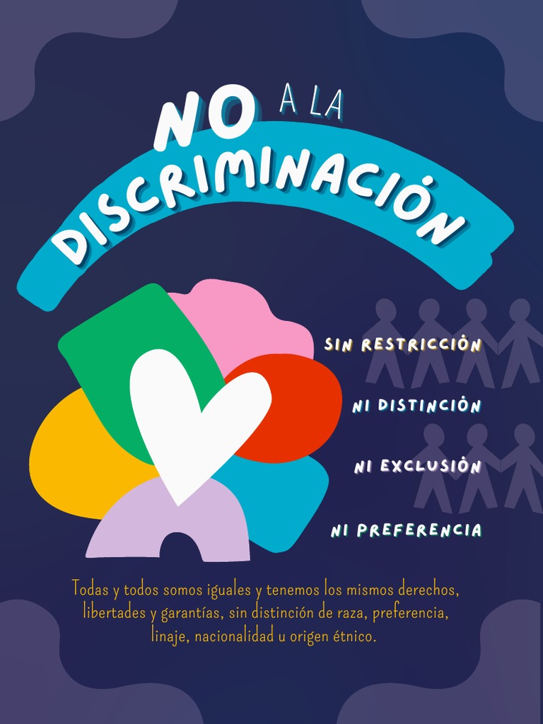 Póster Cartel Sobre La No Discriminación Moderno Ilustrado Azul | PDF