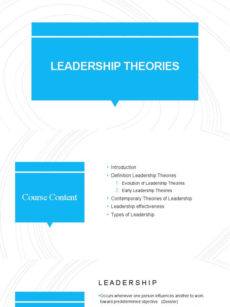 Principles of Leadership and Leadership Theories | PDF | Leadership | Transformational Leadership