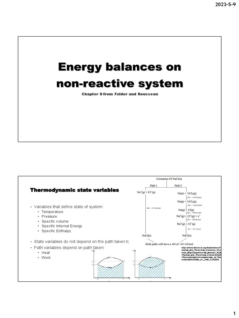 CL102 L24 Handout | PDF | Enthalpy | Phase (Matter)