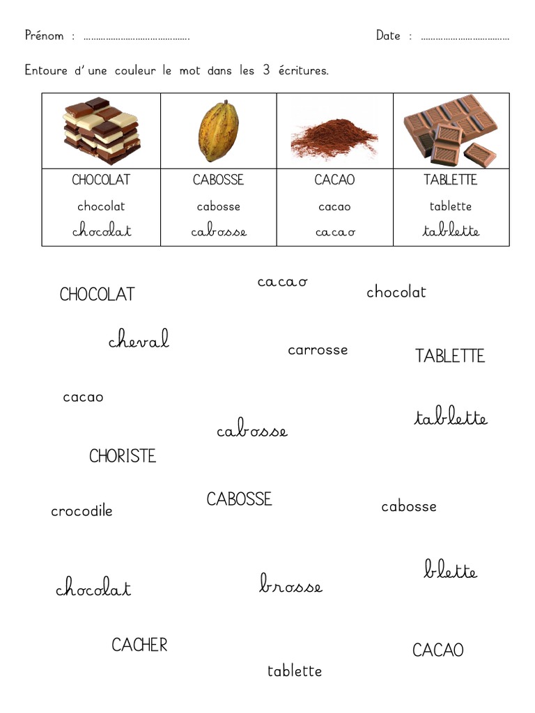 3 Écritures - Le Chocolat | PDF