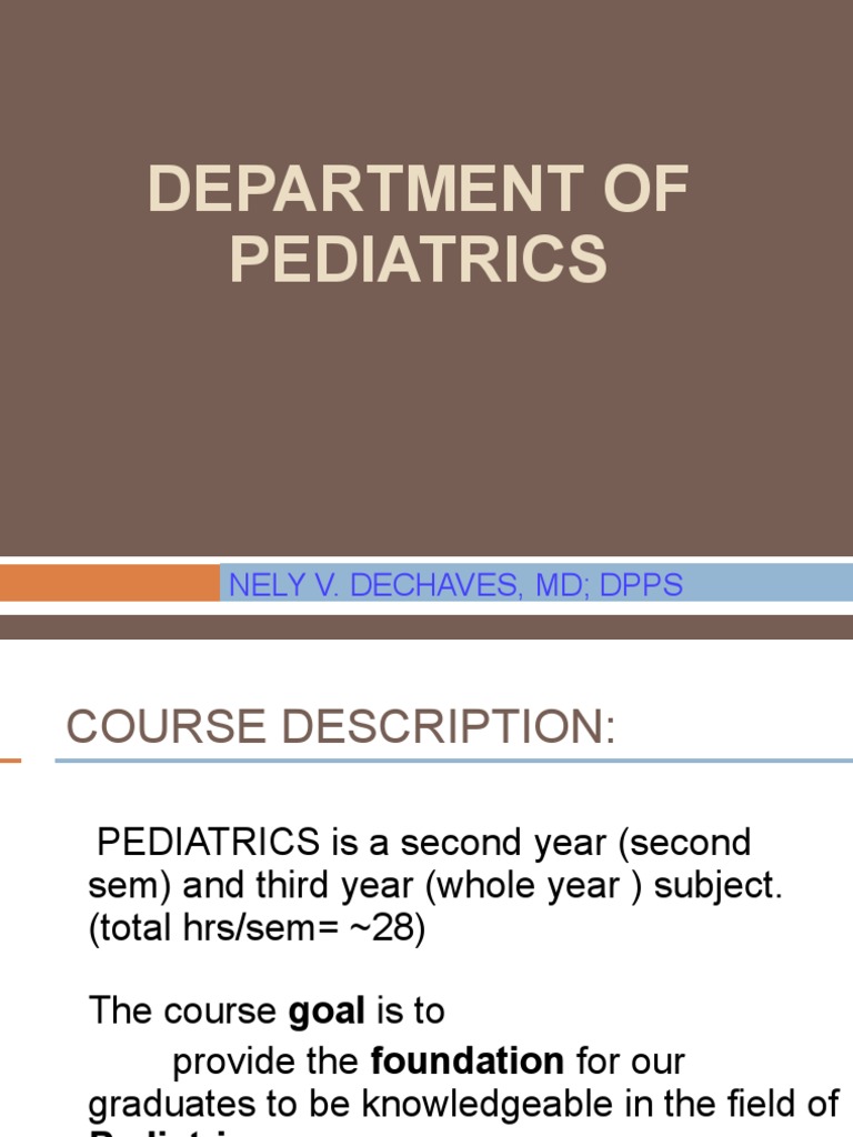 Pedia Intro | PDF | Pediatrics | Childhood