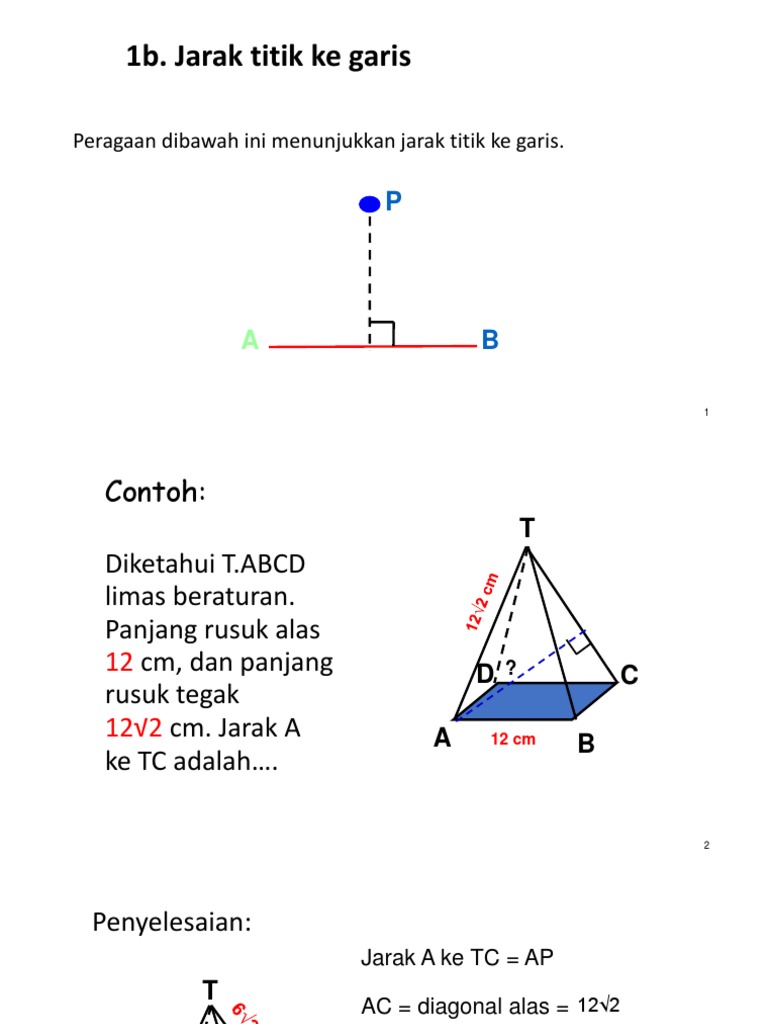 Dimensi Tiga - 2, Jarak Titik Dan Garis | PDF