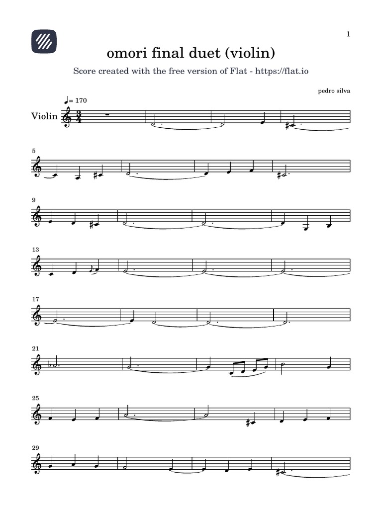 Omori Final Duet Violin Sheet Music | PDF