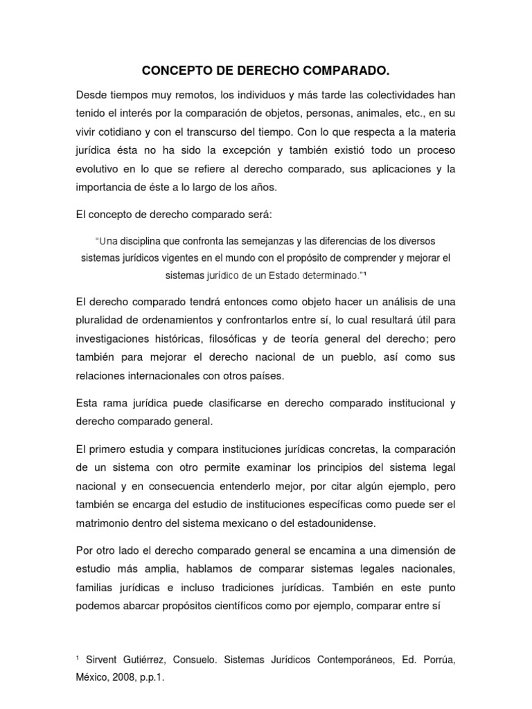 Concepto de Derecho Comparado | PDF | Institución | Science