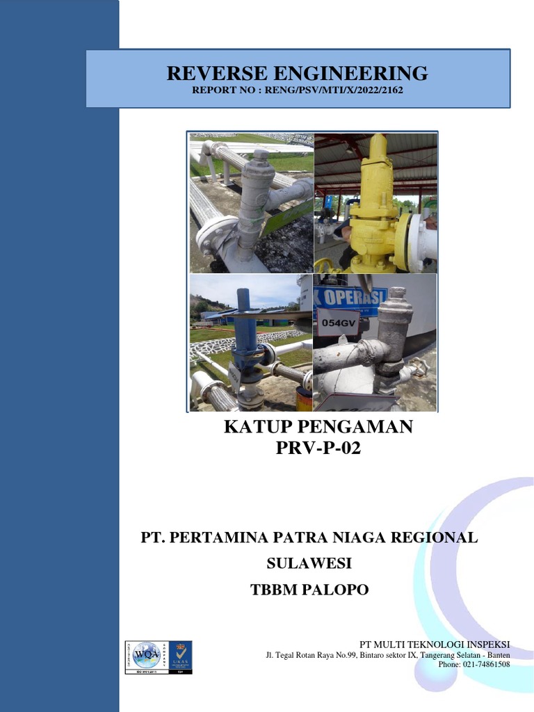 Reverse Engineering Katup Pengaman PRV-P-02 TBBM Palopo - Signed | PDF