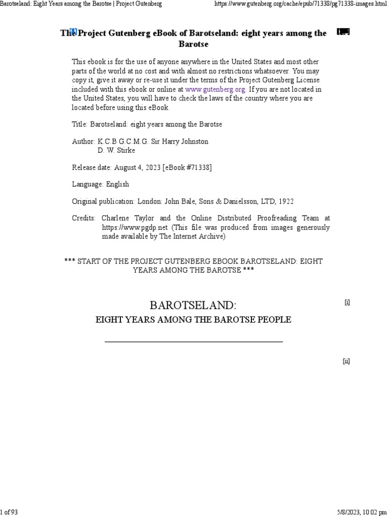 Barotseland | PDF | David Livingstone